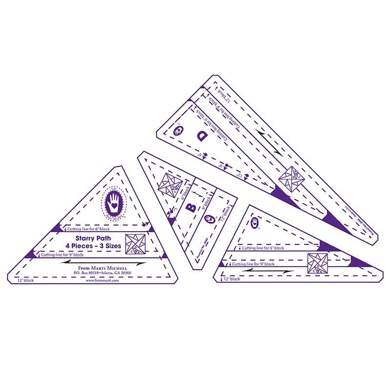 Starry Path, Marti Michell, 12", 9", 6" Finished Size Blocks ...