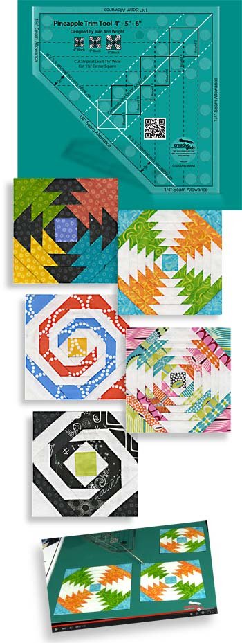 Pineapple Trim Tool Mini - 4, 5 eller 6 inch - Linealer fra Creative ...